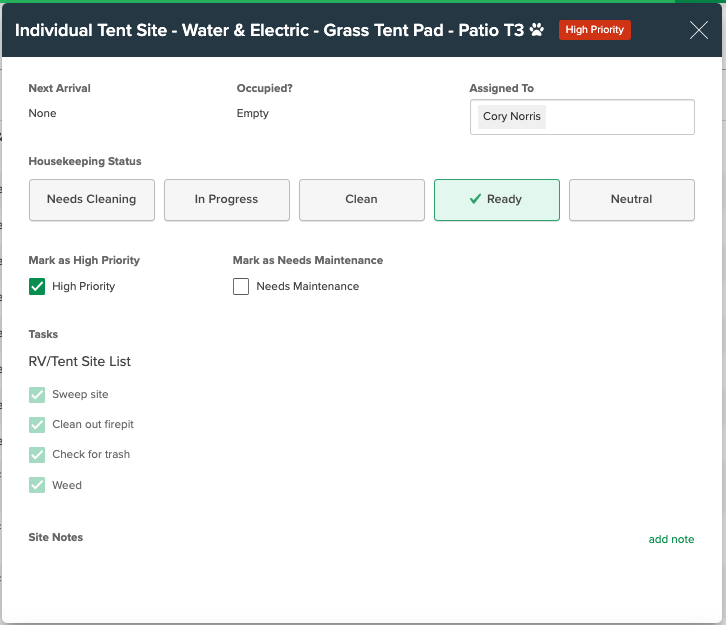 Housekeeping Status Dashboard: What's on the Page & Feature Overview