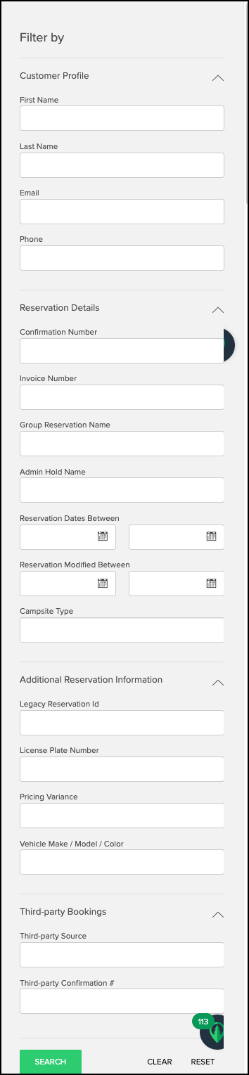 Reservation List: What's on the page?