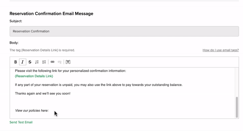 How To: Customize Reservation's Automated Messaging with Tags and Links