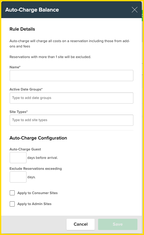 Auto-Charge Balance: Rule Setup
