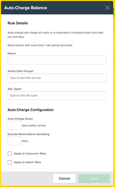 Auto-Charge Balance: Rule Setup