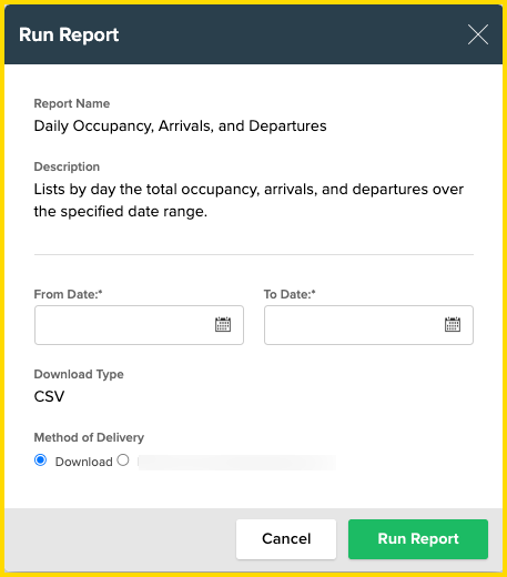 Report Overview: Daily Occupancy, Arrivals, and Departures