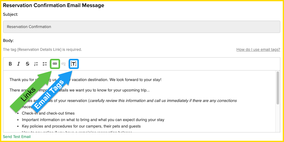 How To: Customize Reservation's Automated Messaging with Tags and Links