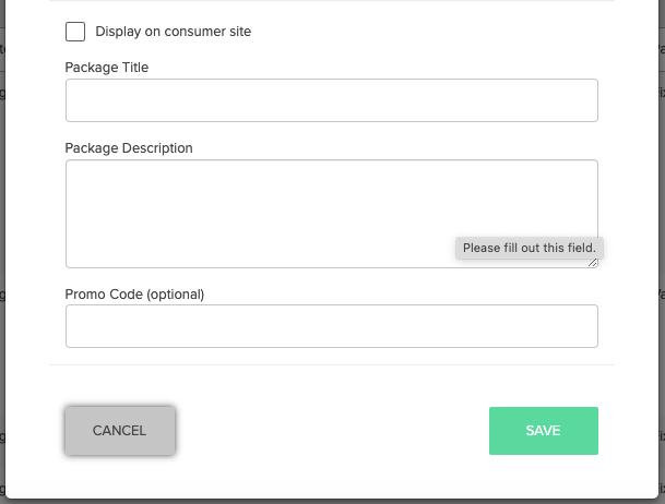 Package/Discount/Promo Code Pricing - Fixed Rate Package Types: Rule Setup