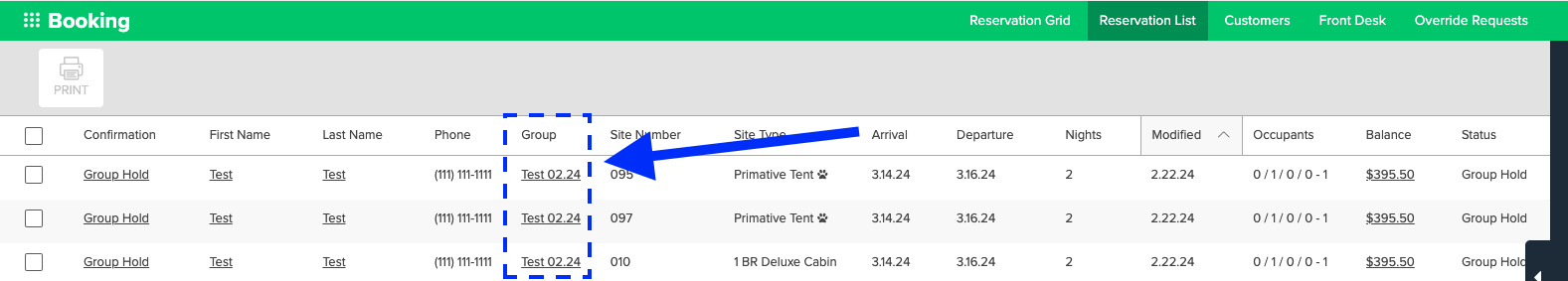 How To: Claim a site on a Group Reservation