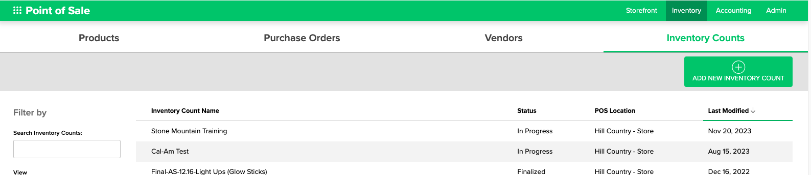 Feature Overview: Inventory Counts