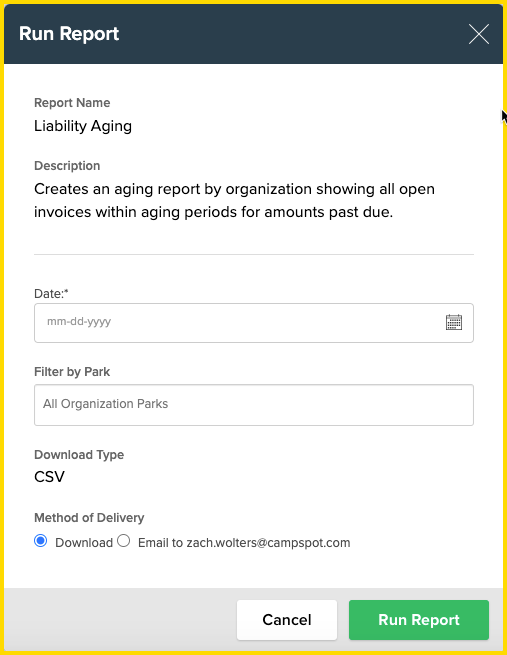Report Overview: Liability Aging Report