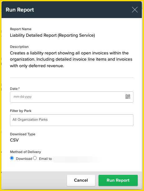 Report Overview: Liability Detailed Report (Reporting Service)