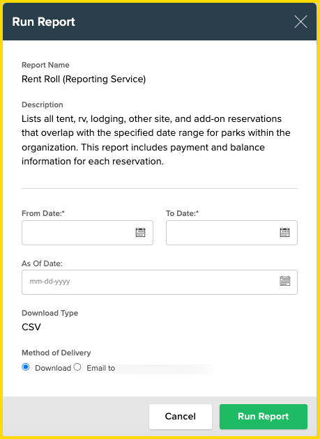 Report Overview: Rent Roll (Reporting Service)