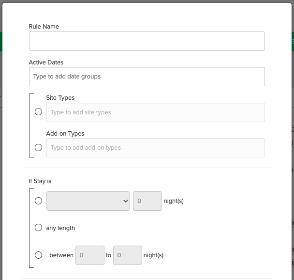 Reservation Fees: Rule Setup