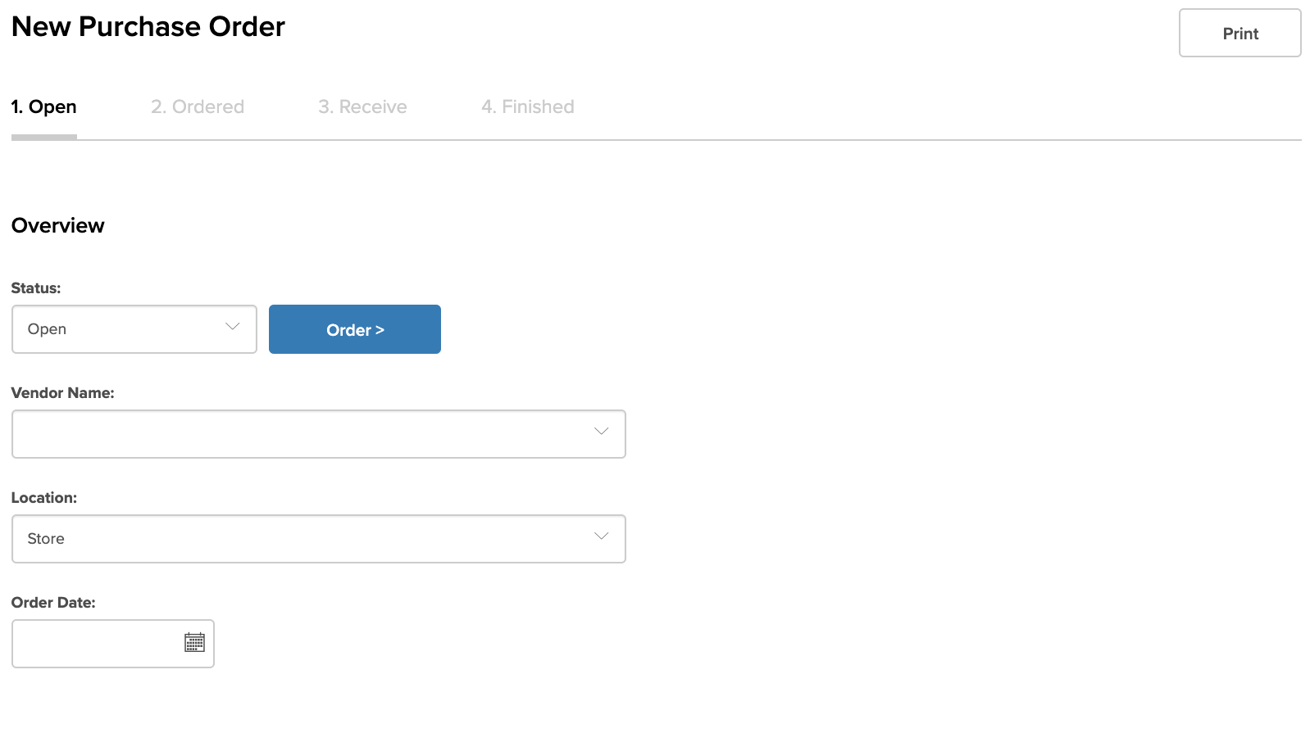 How to: Create a new POS Purchase Order