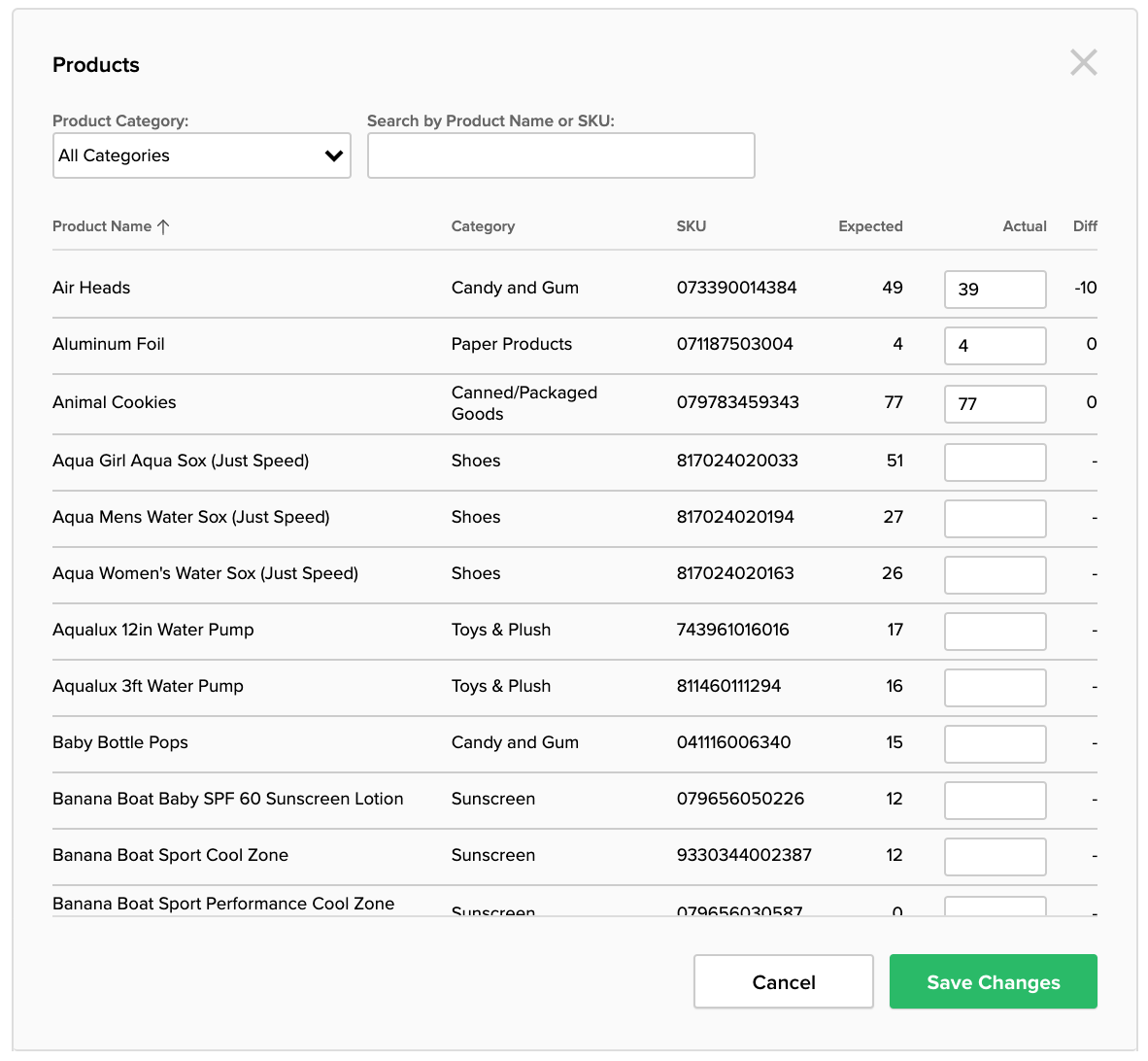 Understanding the Inventory Count Form