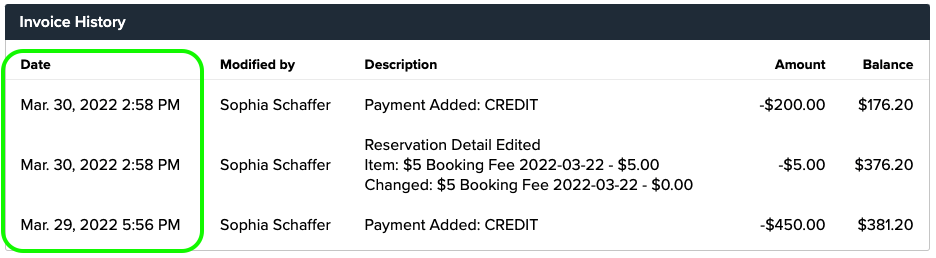 Reservation Billing Tab: Understanding Payments & Invoice History