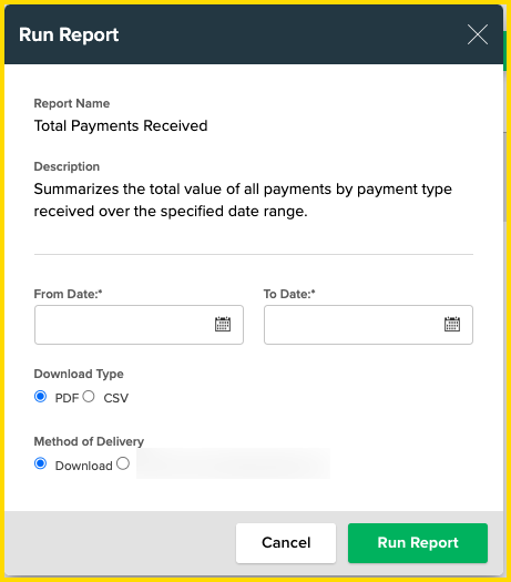 Report Overview: Total Payments Received