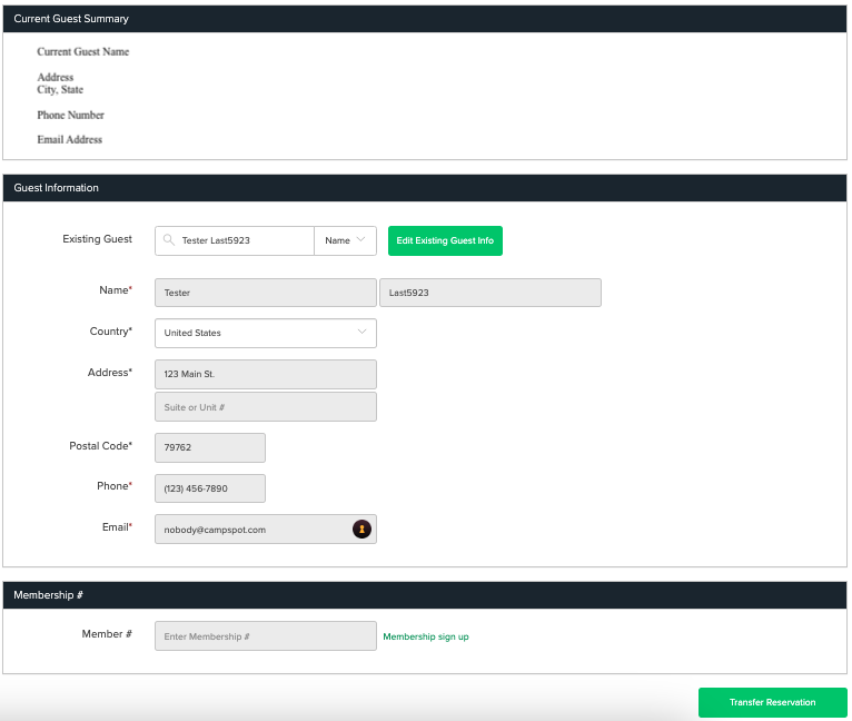 How To: Transfer Reservations between Guests